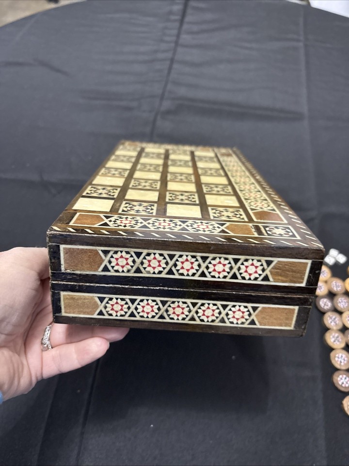 Handmade beautiful wood inlay backgammon set, 12x12 | eBay