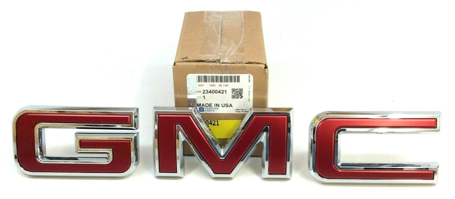 2019 2020 GMC Sierra 1500 front grille red Nameplate Emblem new OEM ...