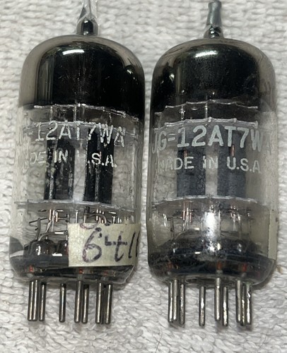 Pair Strong Pair GE JG 12AT7WA 6201 Grey Plates Preamp Tubes TV7 Tested ...