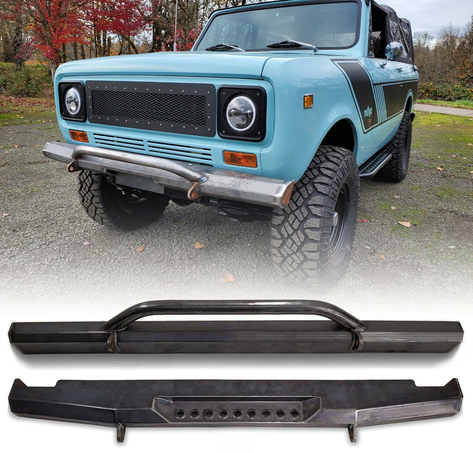 1971-1980 International Scout 2 / II Harvester Front Rear Bumper Set ...