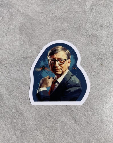 Funny Bill Gates Mosquito Decal Sticker 3” Waterproof Vinyl Patriotic ...
