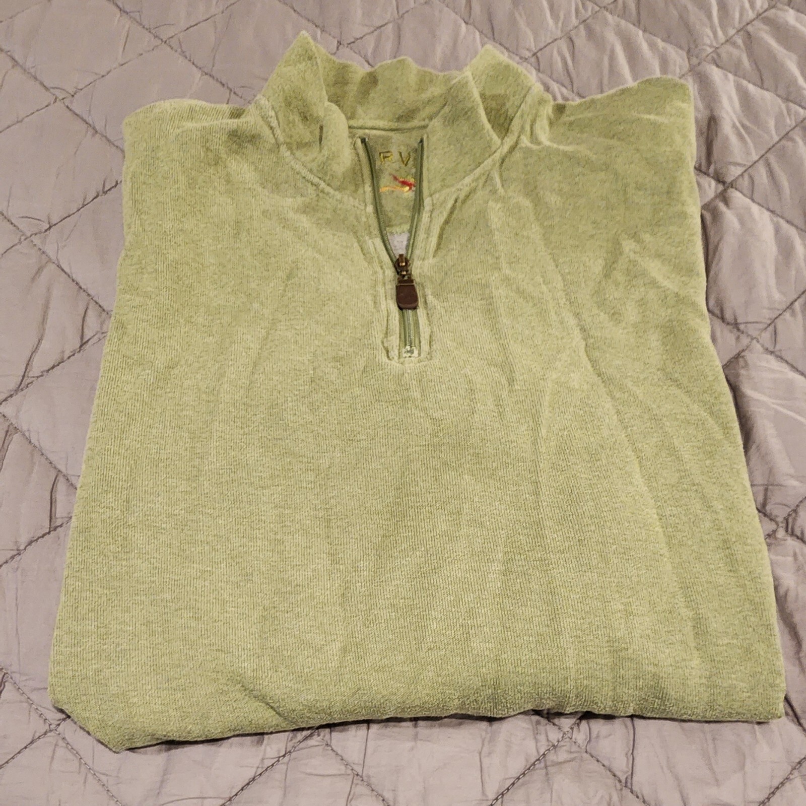 Men's Orvis Size XL Pullover 1/4 Zip Fleece Lined Light Green ...