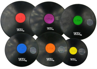 Rubber Training Discus - 0.75kg / 1kg / 1.25kg / 1.5kg / 1.75kg / 2kg ...