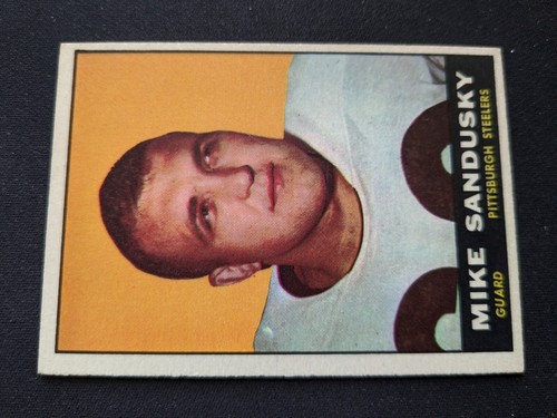 1961 Topps Football Card # 109 Mike Sandusky - Pittsburgh Steelers (EX ...