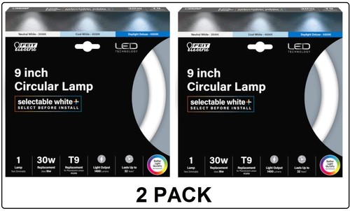 Feit Circular Tube Light Selectable White T9 Bi-Pin 9" LED 1400 Lumens ...