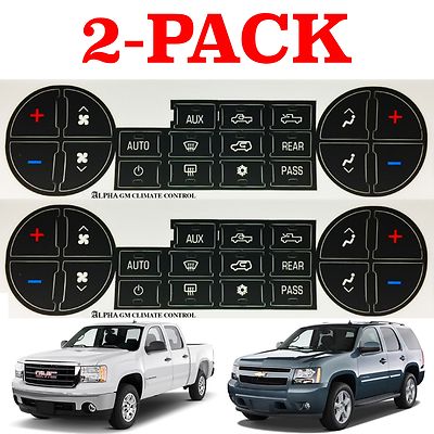 2 PACK Replacement Climate Control Button Stickers For 2007-2013 ...