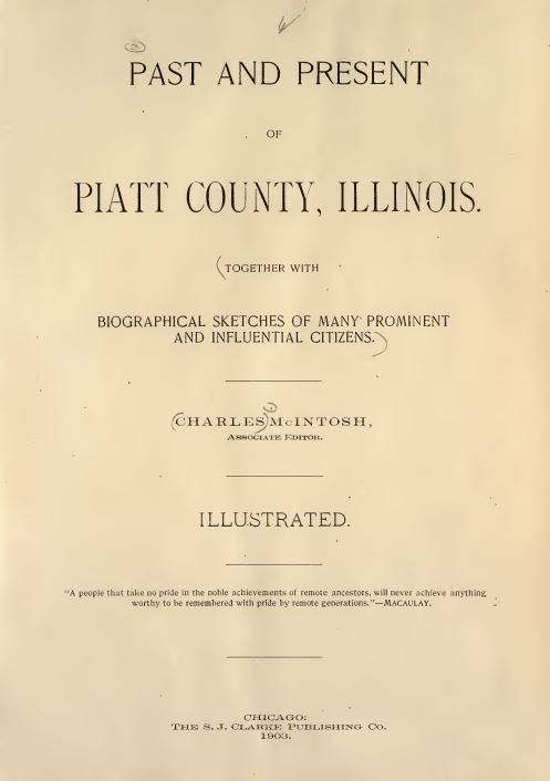 PIATT County Illinois IL, History & Genealogy, Ancestry Family Tree DVD ...