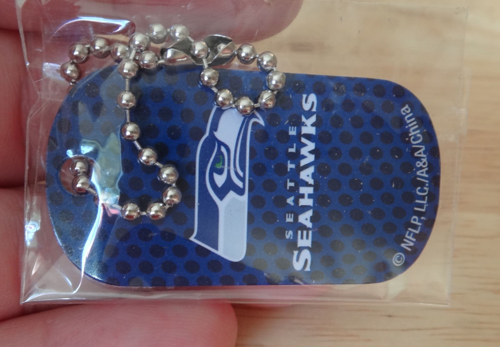 NFL Football Keychain Dog Luggage Tag with 4" Bead Chain Seattle ...