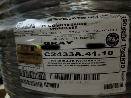 Carol C2433A 18/25C Control/Communication Cable UL 2464/2576 EIA RS-232 ...