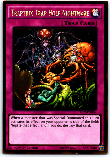 YUGIOH! TRAPTRIX TRAP HOLE NIGHTMARE - GOLD RARE - 1ST EDITION - PGL2 ...