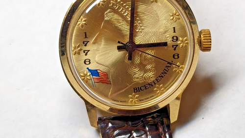 GENOVA ELECTRONICALLY TIMED SWISS WATCH 1776-1976 BICENTENNIAL LIBERTY ...