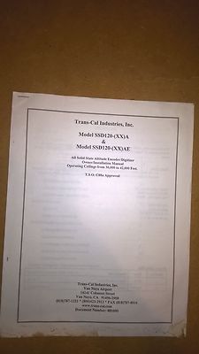 Trans-cal SSd120-XXA/XXAE Altitude encoder Operation installation ...