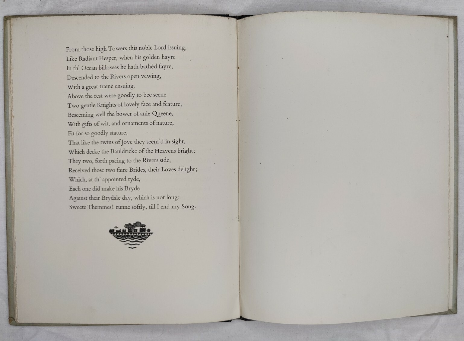 Prothalamion; A Spousal Verse by Edmund Spenser 1937 Hardback ...