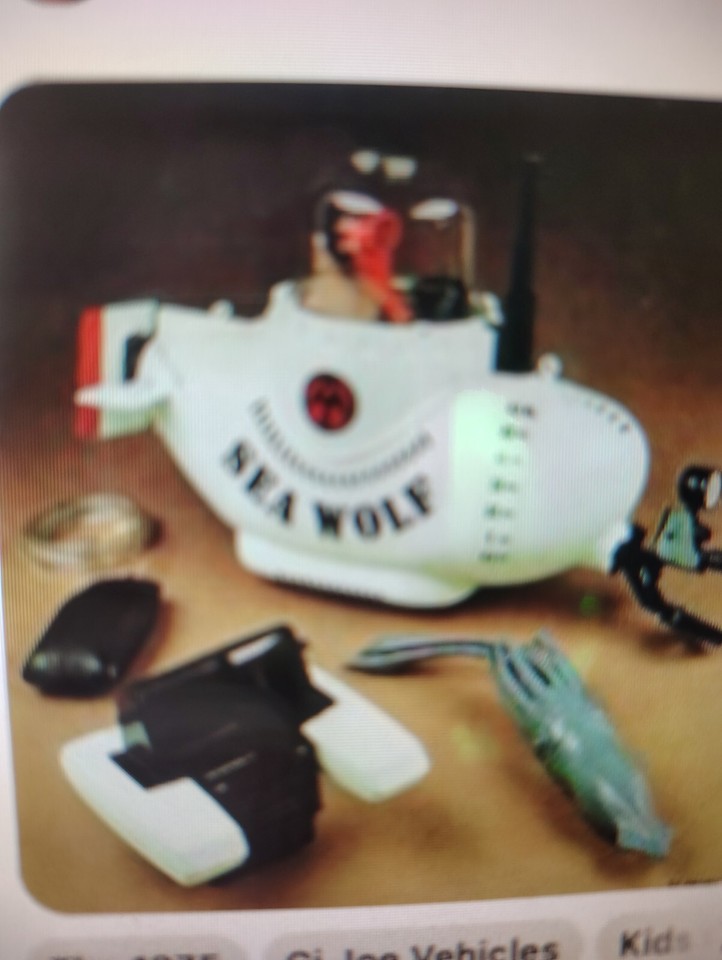 GI Joe Sea Wolf Adventure Team Submarine Hasbro Vintage No Viewer Under ...