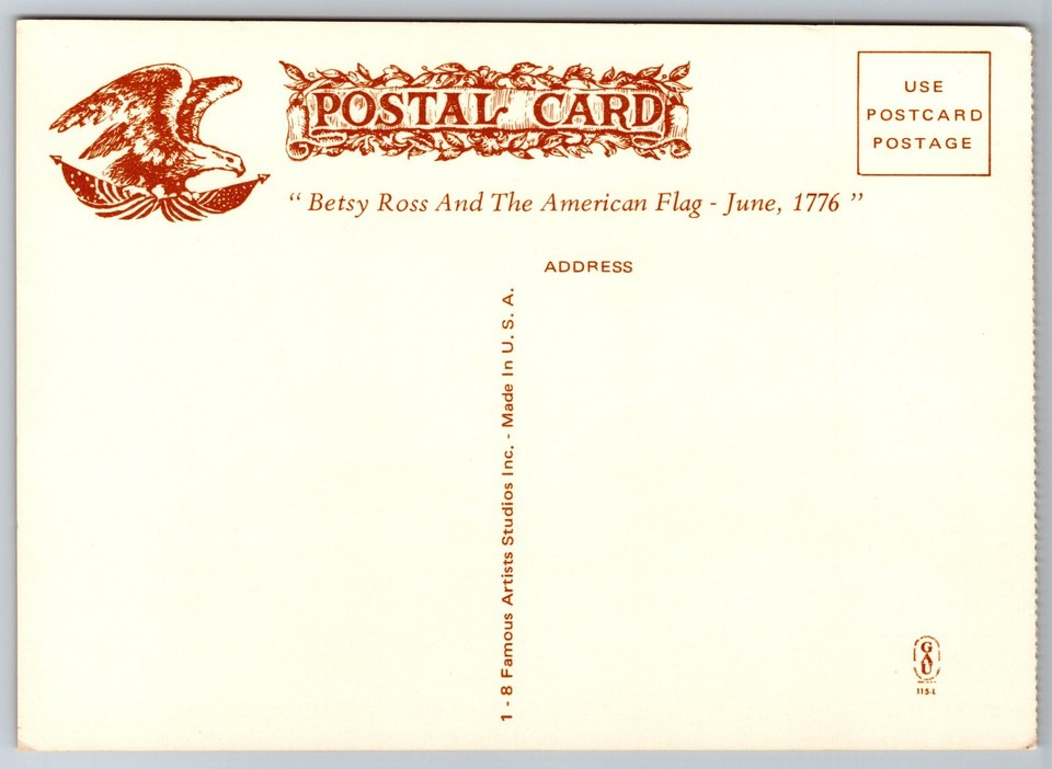 Betsy Ross And The American Flag June 1776 Postcard | eBay