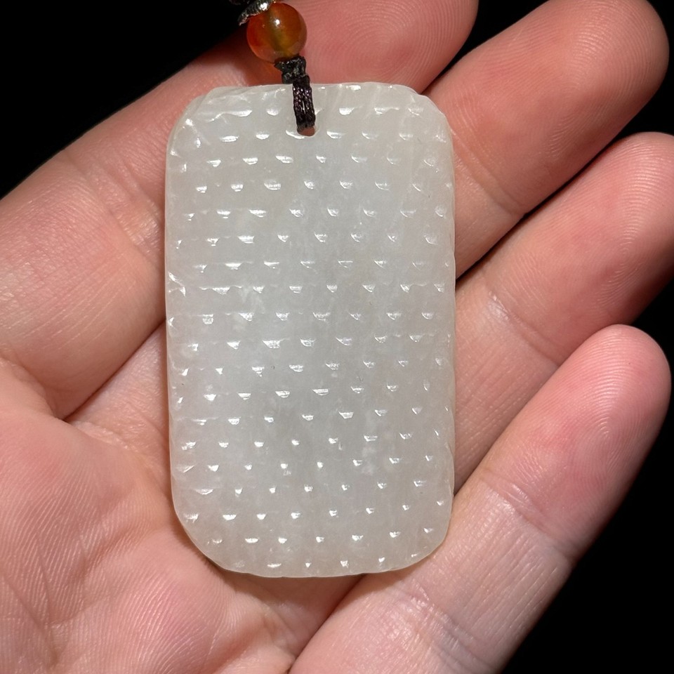 Chinese Han Dynasty Hetian White Jade Pendant with Nail-head (Ding ...