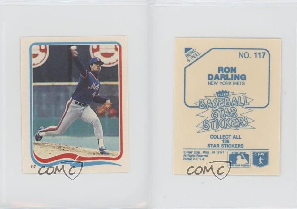 1985 Fleer Star Stickers Album Stickers Ron Darling #117 0a2 | eBay UK