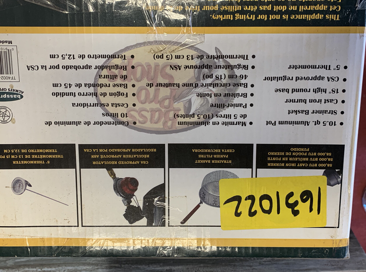 Bass Pro Shops Fish Fry Kit 10.5 Quart Aluminum Pot 58 000 Btu's for ...