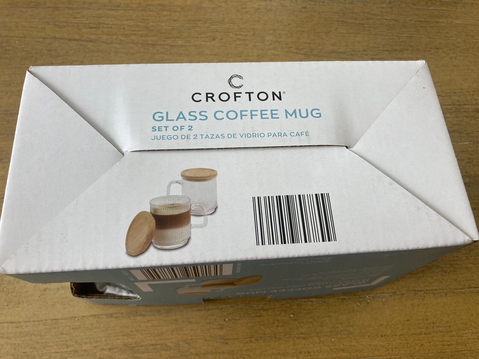 New CROFTON Glass Coffee Mugs with Lid, Clear Coffee Cups, Classical ...