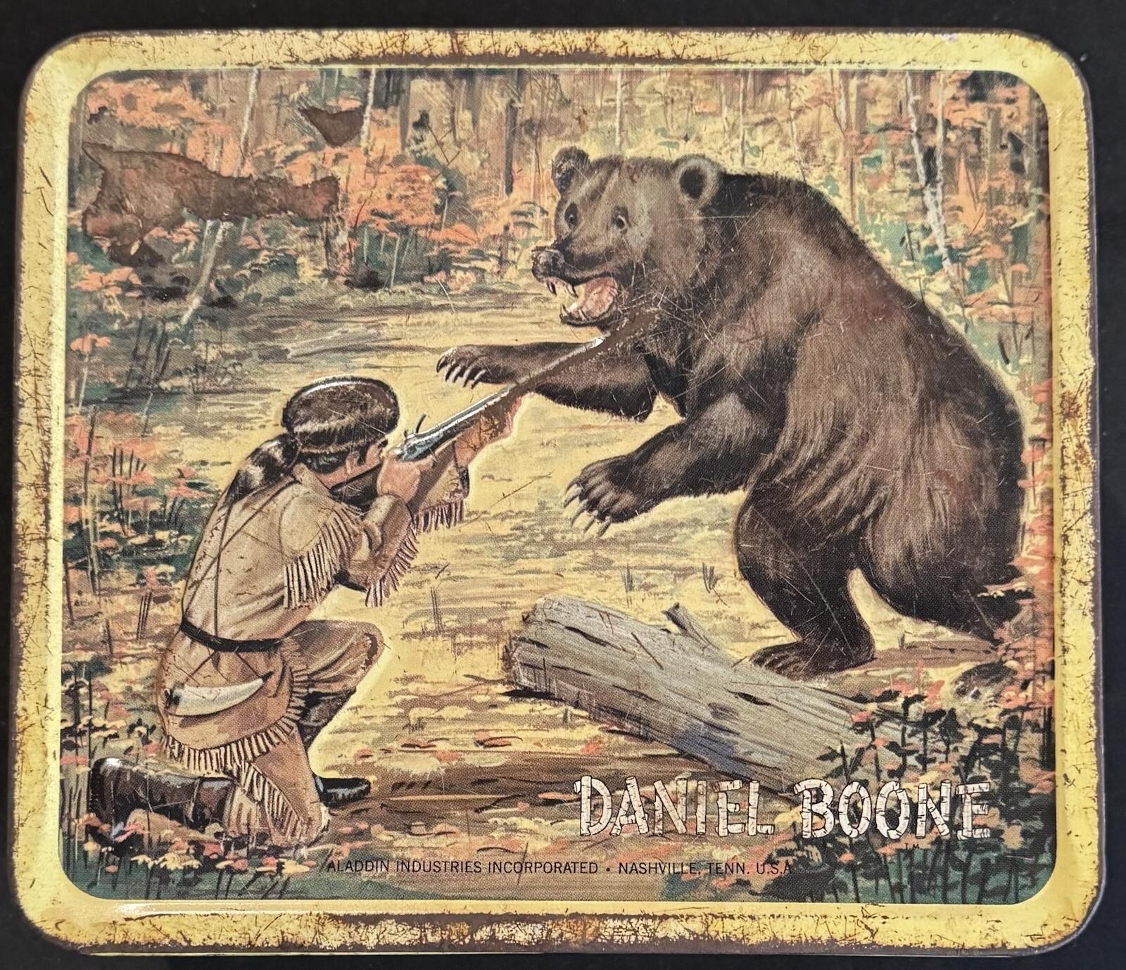 Vintage Daniel Boone Metal Lunchbox No Thermos 1955 Aladdin | eBay