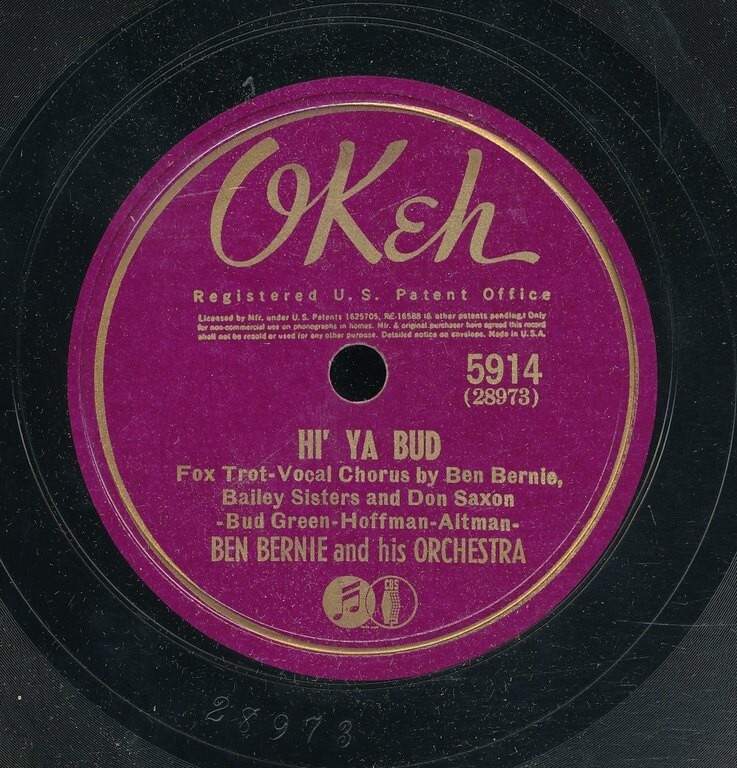 78tk-dance-OKEH-5914-Ben Bernie-(Did anyone call/Hi Ya Bud) | eBay