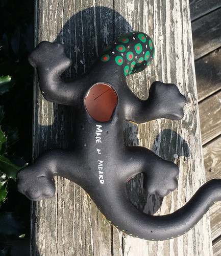 Clay Hand Painted Salamander Wall Art Mexican Guerrero 8X9X2 Pottery #E ...