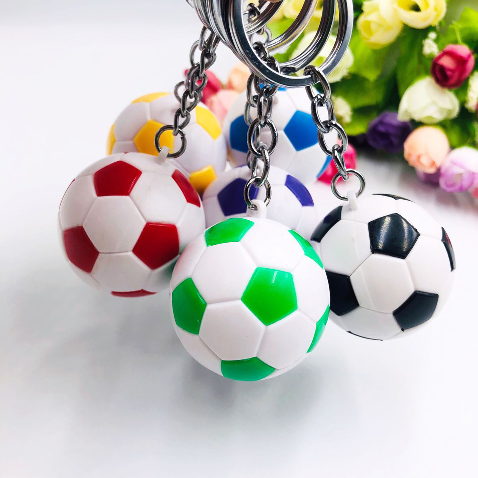 Football Key Fob Smooth Surface Decorative Soccer Key Ring Hanging ...