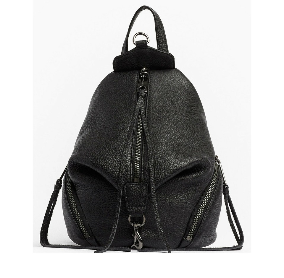 NWT Rebecca Minkoff Julian Mini Leather Backpack Black Grey Navy Pink ...