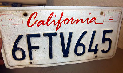 State of California Lipstick License Plate Embossed Red White & Blue ...
