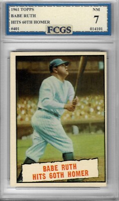 1961 Topps Babe Ruth #401 60th Homer Graded FCGS 7 NM | eBay