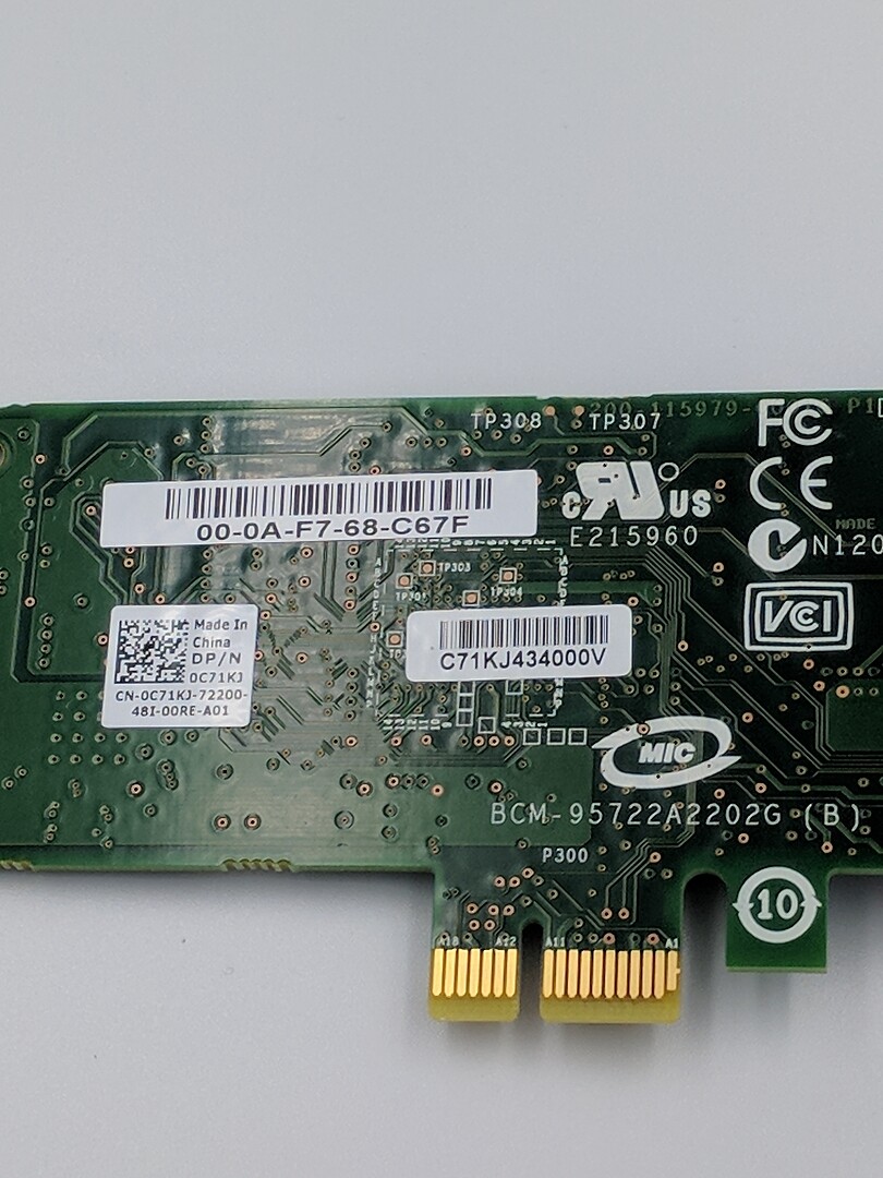 Dell Ethernet Broadcom 5722 10/100/1000 PCIE | eBay
