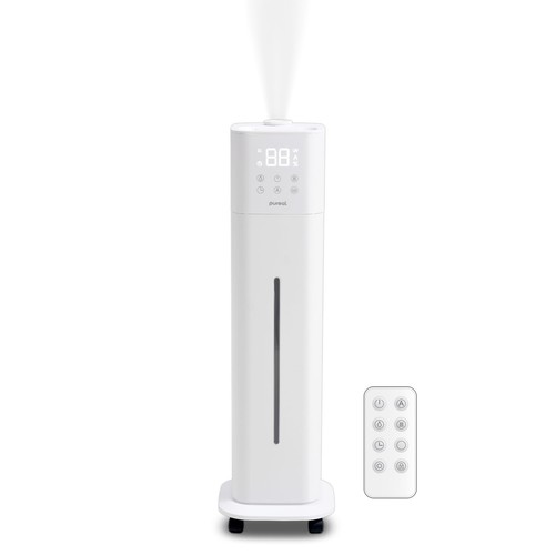 Tower Humidifier, 2.6Gal(10L) on Wheels, 3 Stage Warm&Cool Mist, Last ...