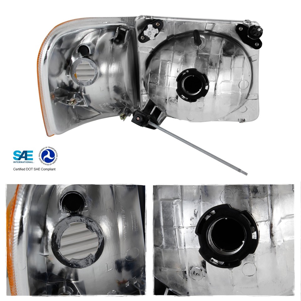 For 01-05 Ford Explorer Sport Trac Black Bezel Headlight + Corner ...