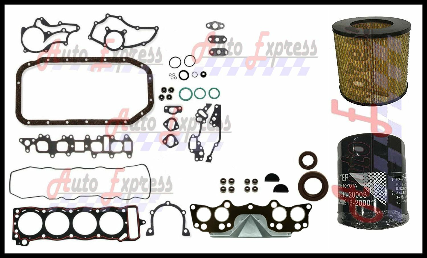 Brand New Head Gasket, Air Filter, Oil Filter Fits 85-95 22R 22RE ...