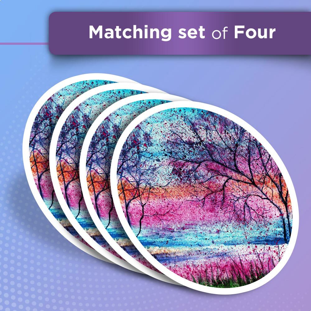 4x Round Stickers 10 cm - Pretty Tree Painting Art #2332 | eBay