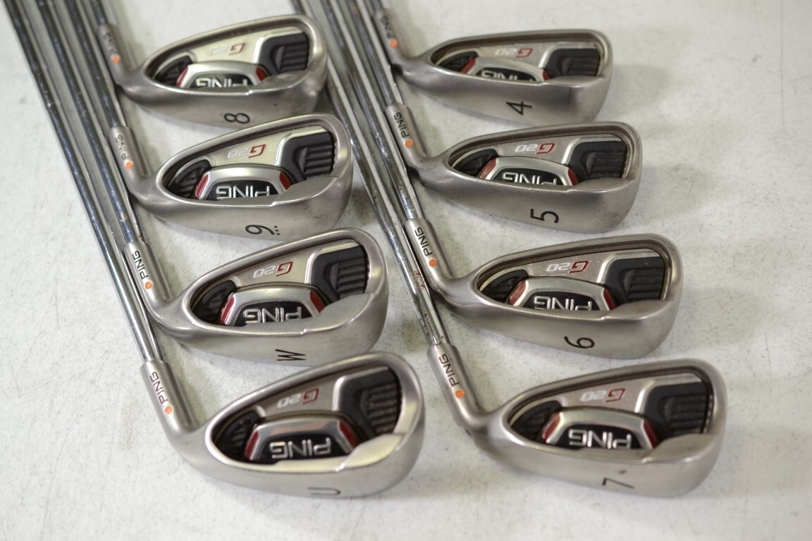 Ping G20 4-W,UW Iron Set Right Regular Flex CFS Orange Dot Steel ...