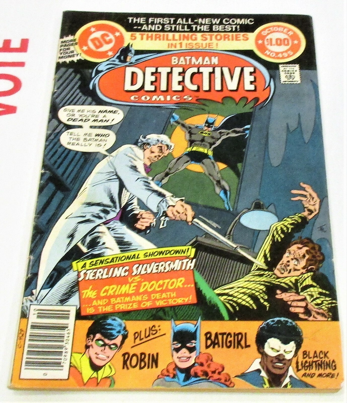 💥DC DETECTIVE COMICS # 495 OCT(1980) BATMAN BATGIRL BLACK LIGHTNING VG+ ...