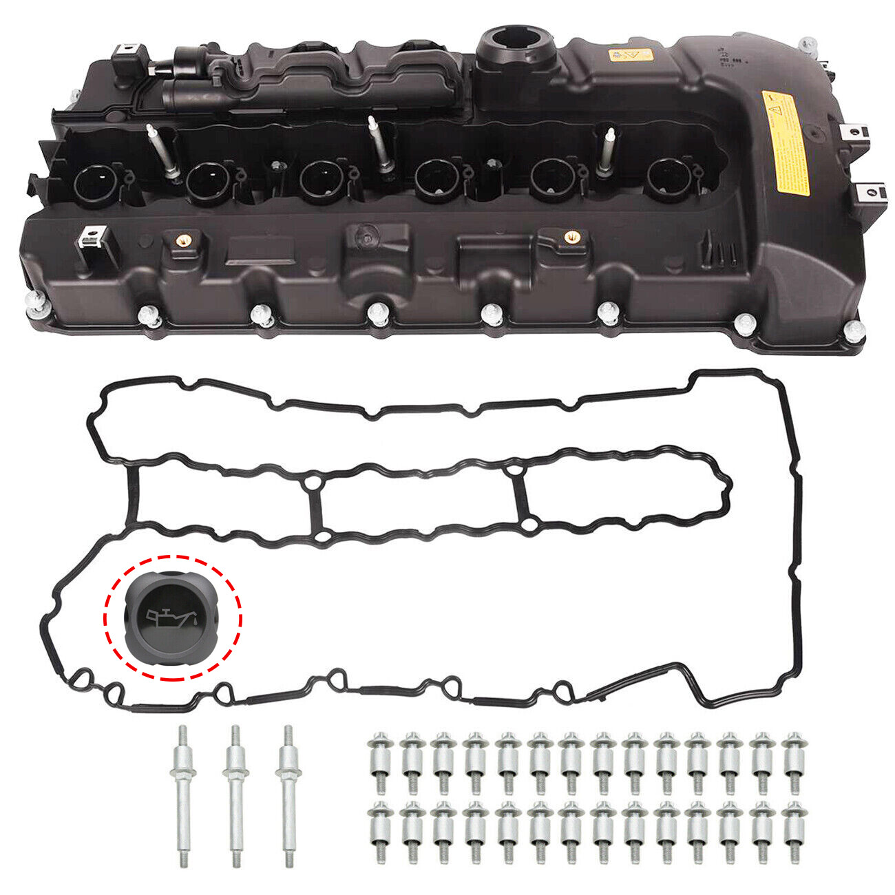 Engine Valve Cover w/Gasket & Cap For BMW 135i 335i 535i Z4 X6 Turbo ...