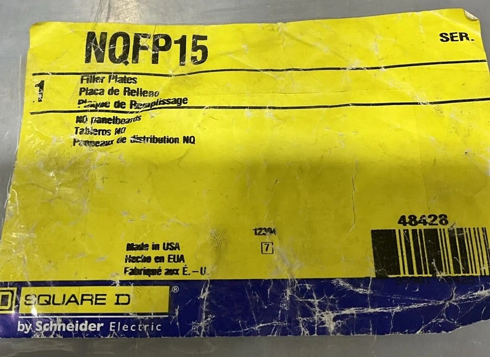 Pack of 10x - Square D By Schneider Electric Panelboard Filter Plates ...