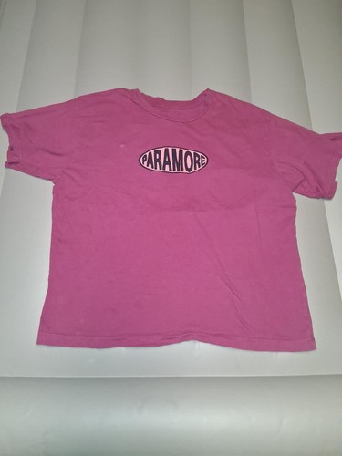 Paramore Shirt Mens Medium Pink Band Logo Graphic Tee Made In USA 100% ...