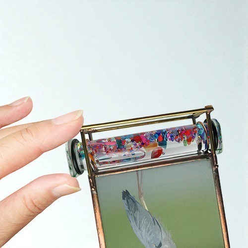 Sue Rioux "Blue Heron" Oil Wand Kaleidoscope 2/3 Mirror Convention Art ...