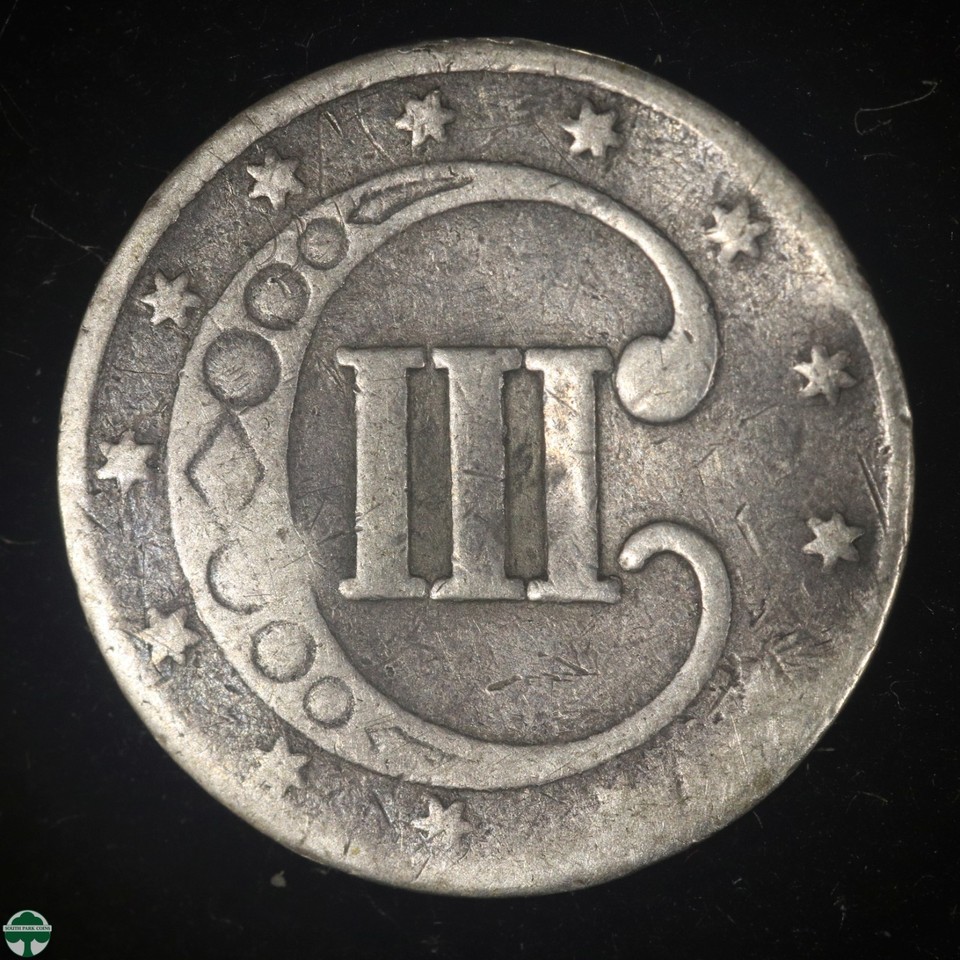 1853 Three Cent Silver Trime - Good Details - Variety 1 | eBay