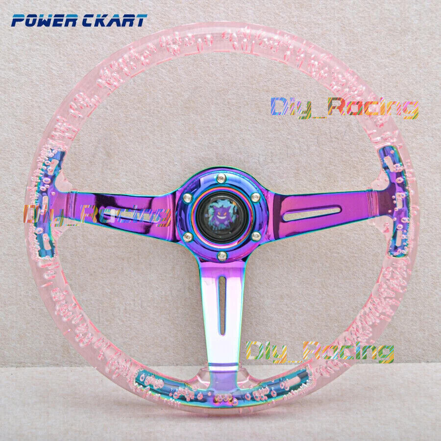 14inch Multicolor JDM Racing Acrylic Bubble Steering Wheel Deep Corn Transparent | eBay