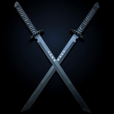 2PC 27" Hunting Double Ninja Machete Military Combat Tactical Survival ...