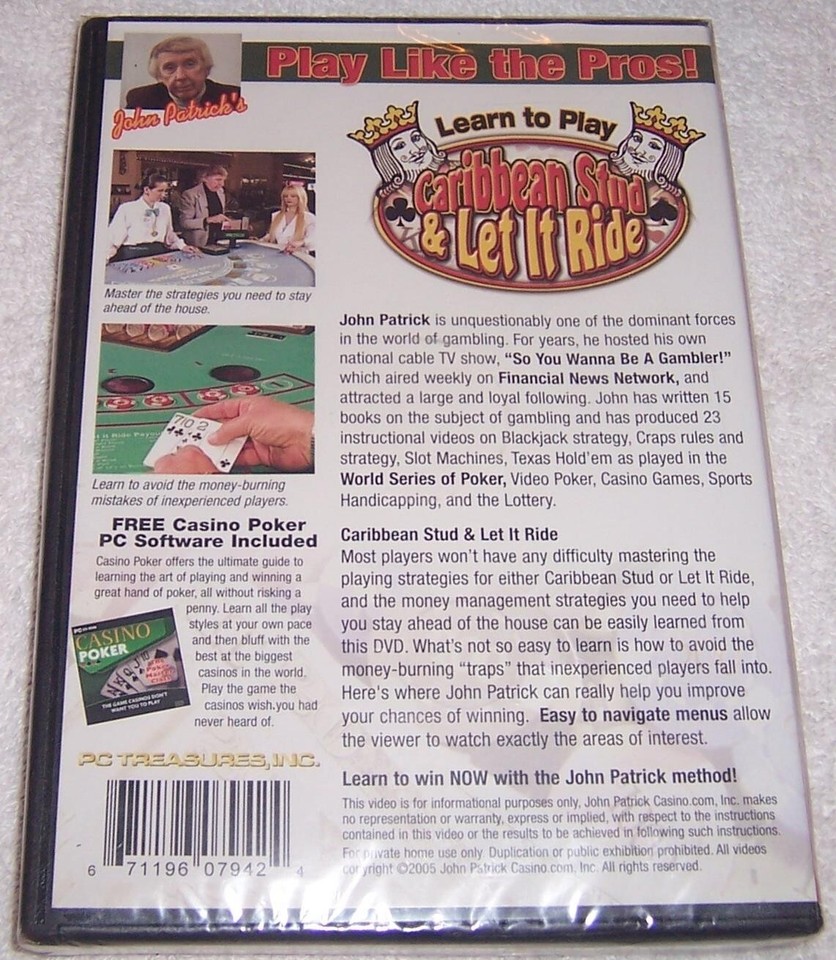 John Patrick's Learn to Play Caribbean Stud & Let it Ride DVD | eBay