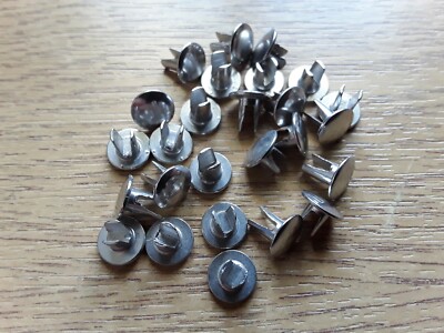 4mm x 6.5mm Bifurcated Split leg Nickel plated Steel Rivets Oval Head ...