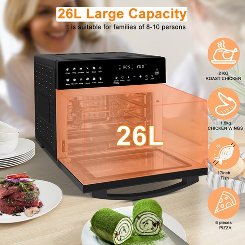 26L Air Fryer Oven w/ Temperature Control Timer Low Fat Oil-Less ...