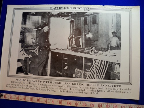 1926 Illustrated Current News Photo History Pittsburgh PA BANK Robber ...