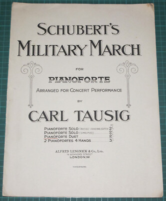 Schubert's Military March for Pianoforte Duet - arr. Carl Tausig - A ...