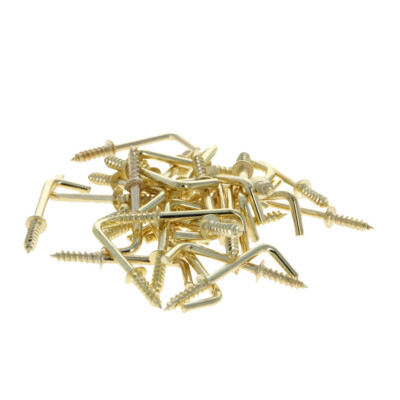 7 Shape / L Shape Screw Hooks Self-Tapping Screws Hooks Gold Color ...